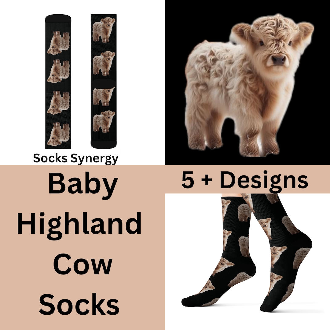 TOP SELLER Baby Highland Cow Socks Custom Trendy Gift Present Holiday ...