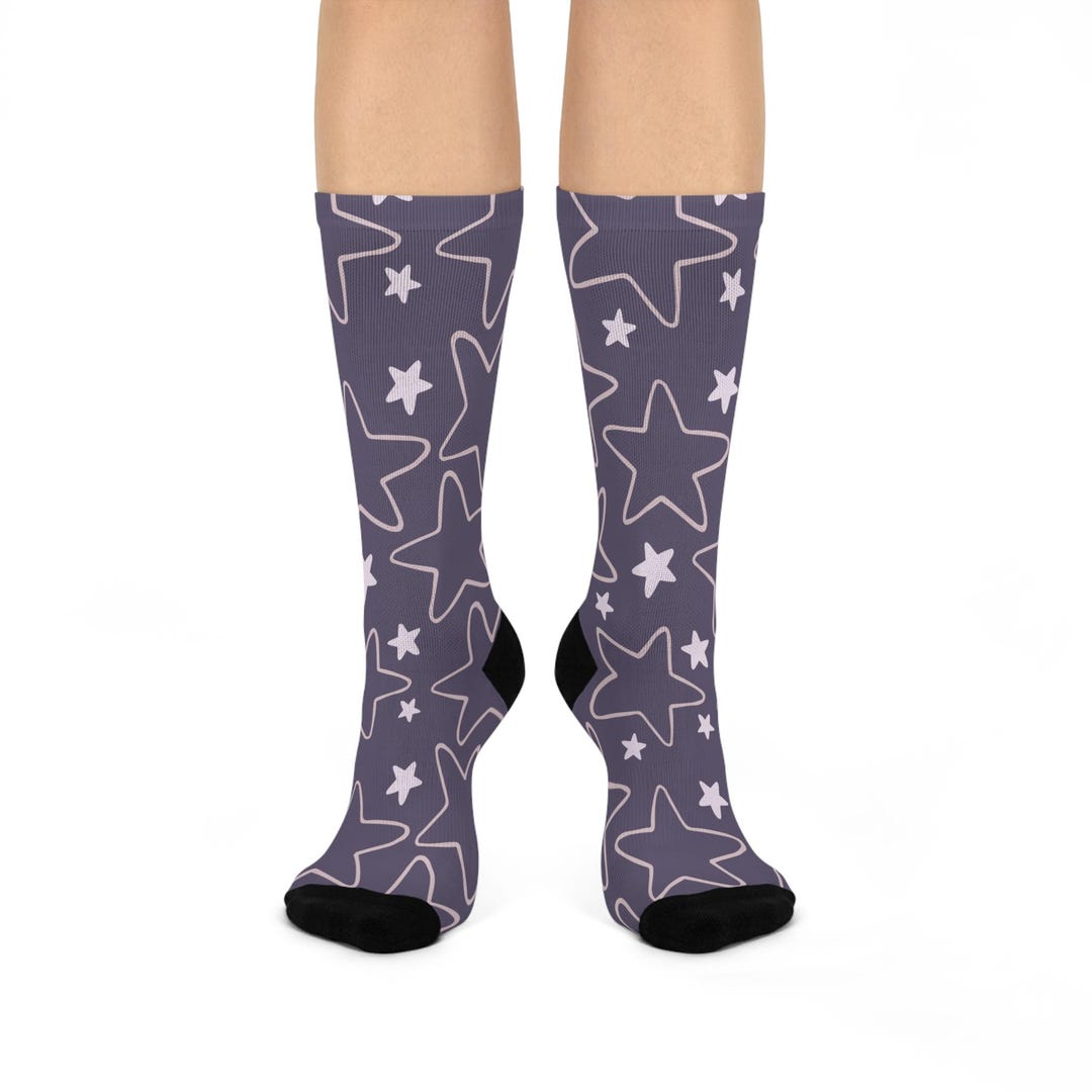 Starry Night Cushioned Crew Socks | Cozy Gift for Astronomers, Daily ...