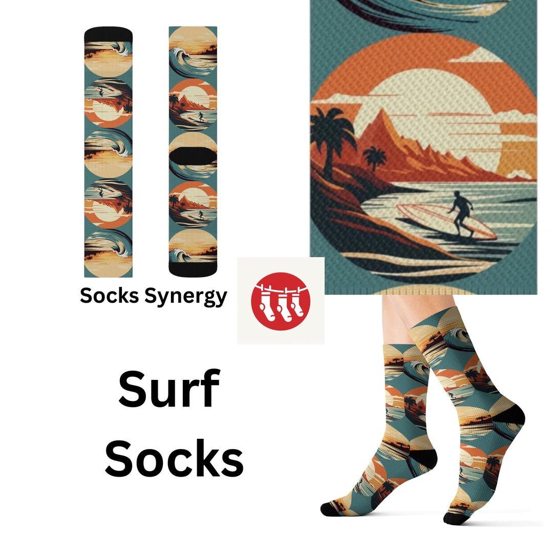 Surf Socks Personalized Gift - Etsy
