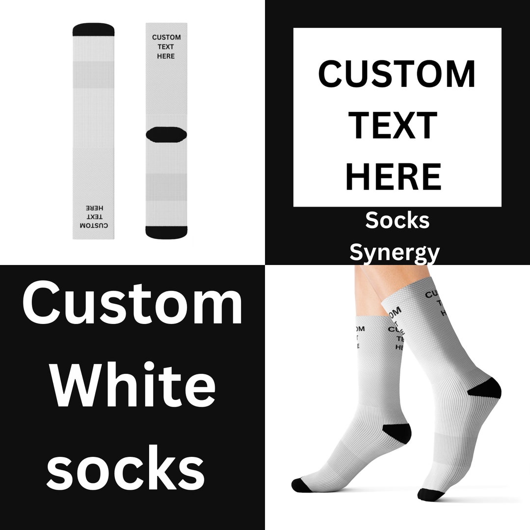 TOP SELLER White Custom Gift Text Socks Picture Trendy Present Holiday ...