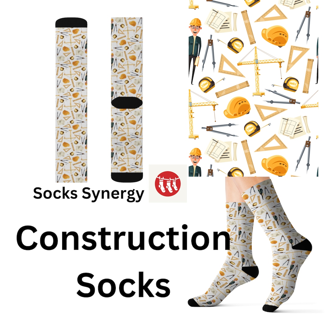 BEST SELLER Construction Socks Custom Trendy Gift Present Holiday ...