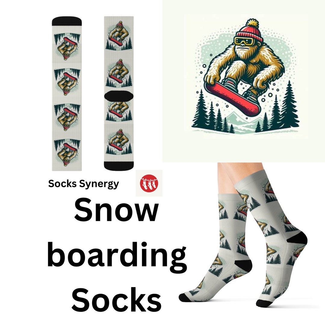 TOP SELLER Bigfoot Sasquash Yeti Snowboarding Socks Personalized Gift ...