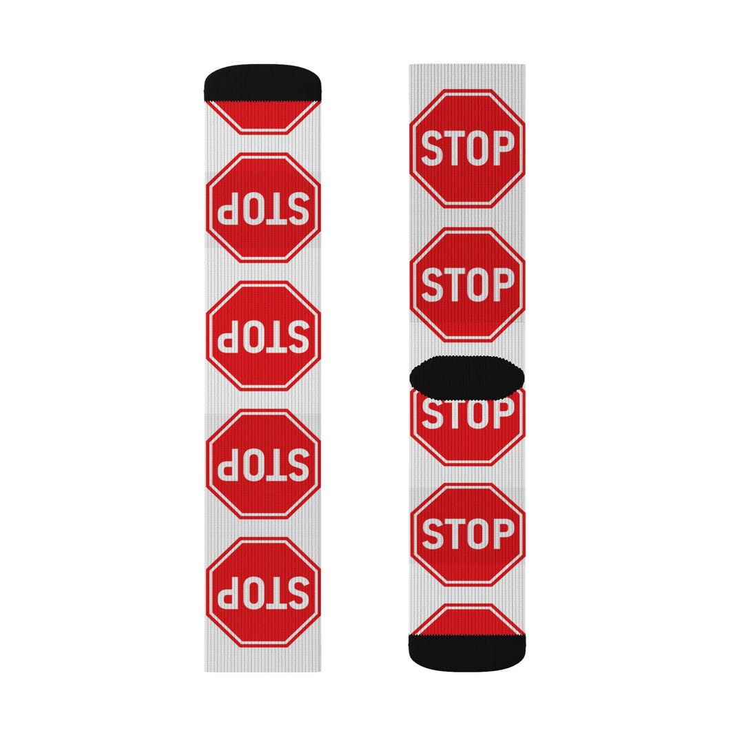 Bold Stop Sign Socks, Fun Gift for Road Trip Lovers, Unique Statement ...