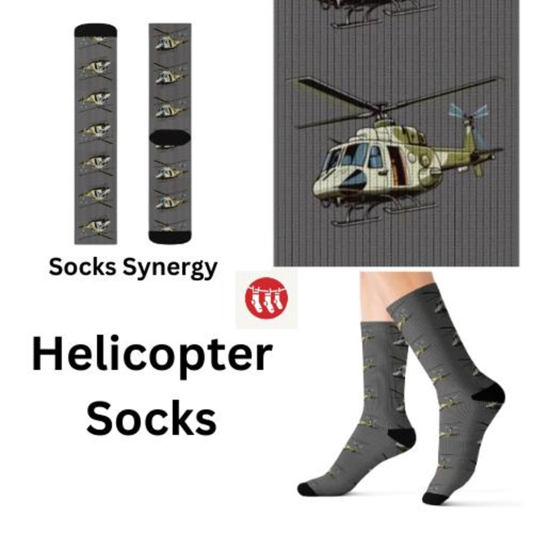 TOP SELLER Helicopter Socks Personalized Gift Pilot Gift Fun Cool ...