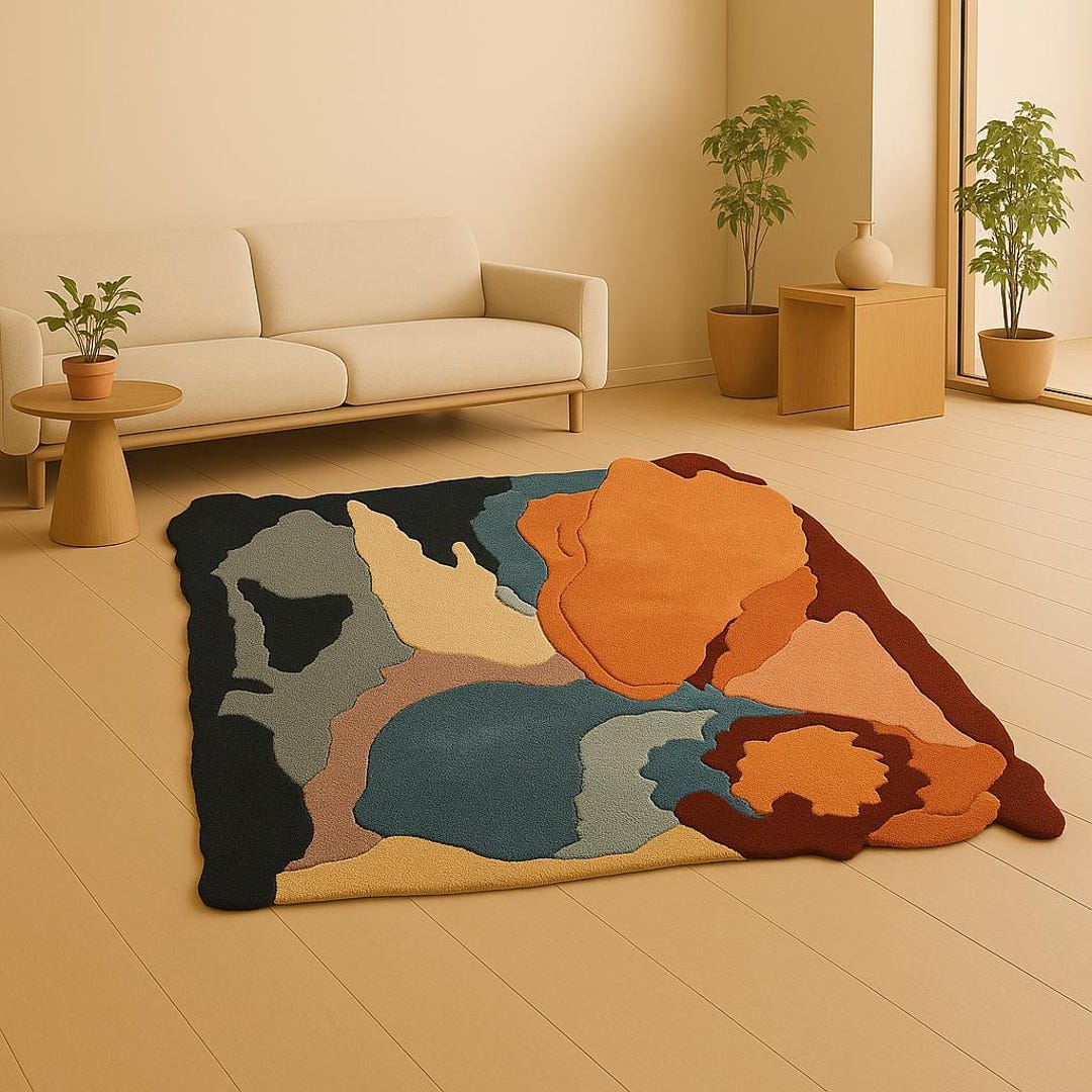 Modern Uneven Edge Rug – Abstract High-low Tufted Carpet | Irregular ...