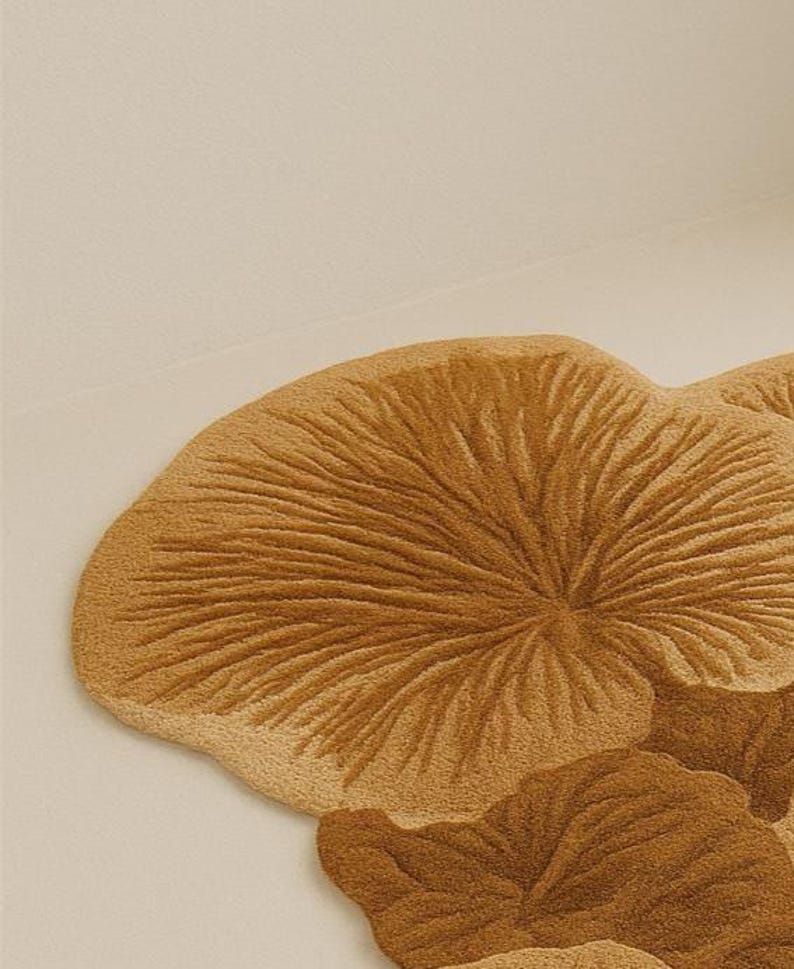 Botanical Flower Shaped Rug | Handmade Blue Petal Rug | Organic Modern ...