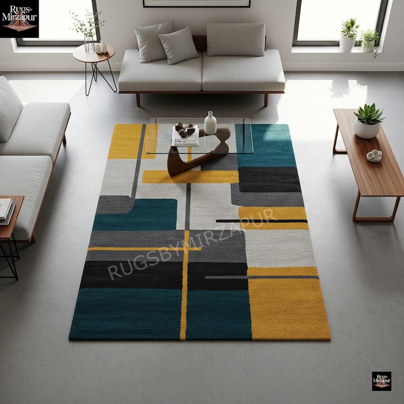 Teal Yellow Gray - Etsy