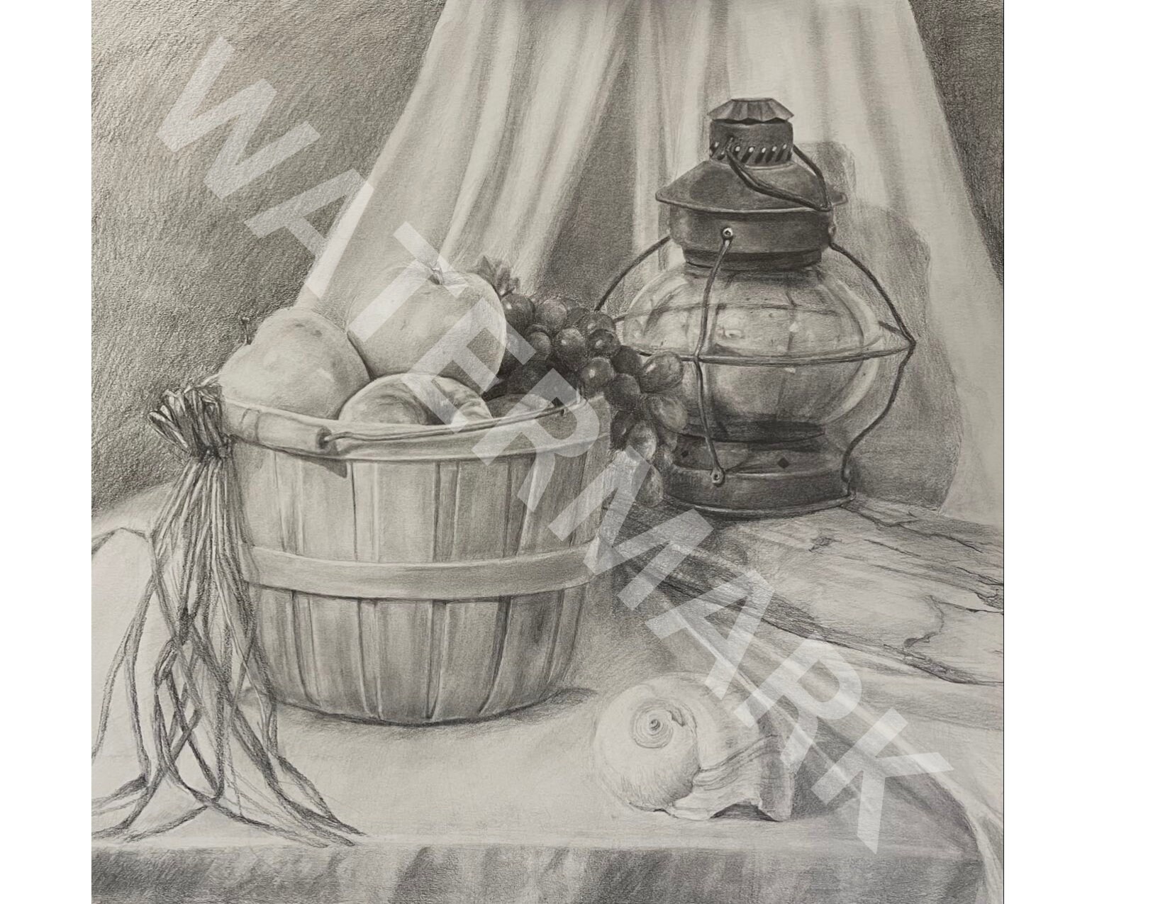 PRINTABLE, Still Life Drawing, Digital Art Print, Harvest - Etsy