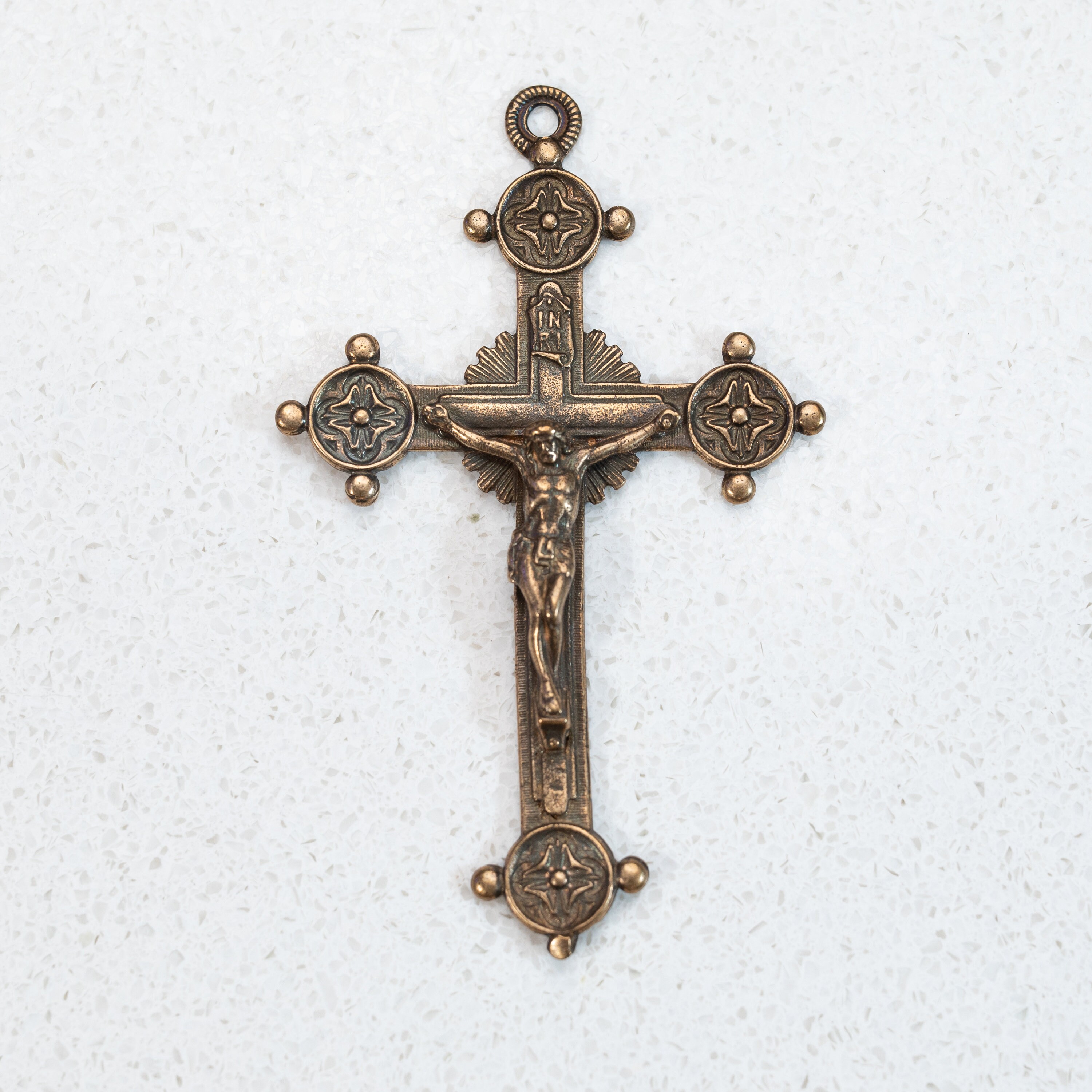 Large Holy Trinity Crucifix With Flower Points Heirloom True Bronze ...