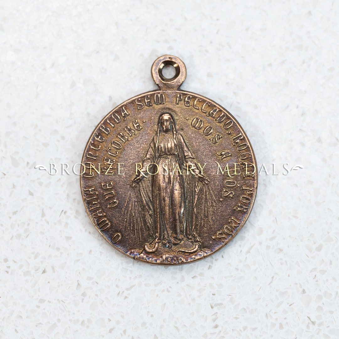 Large Miraculous Medal With Mary, the Immaculate Conception Heirloom ...