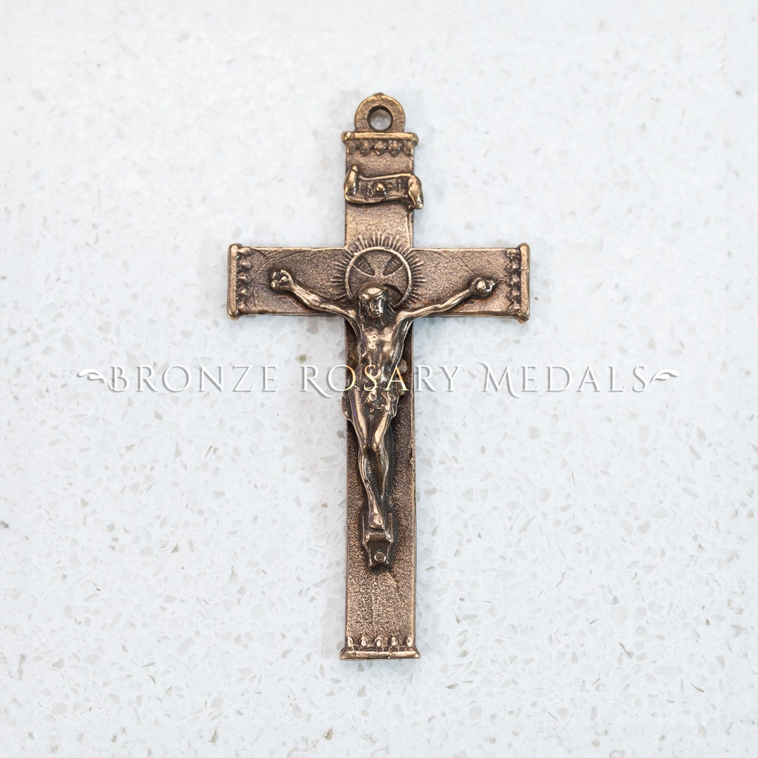 The Simple Tailored Crucifix Heirloom True Bronze Rosary Crucifix ...