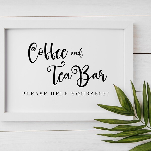 Printable Coffee and Tea Stations Signs - Etsy
