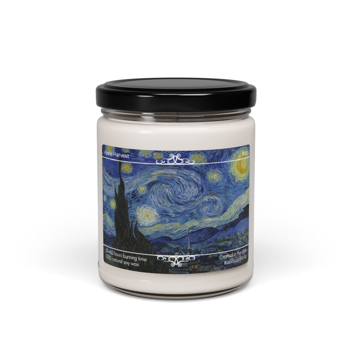 Starry Night Van Gogh Scented Candle Art Lover Gift Home Decor Unique ...