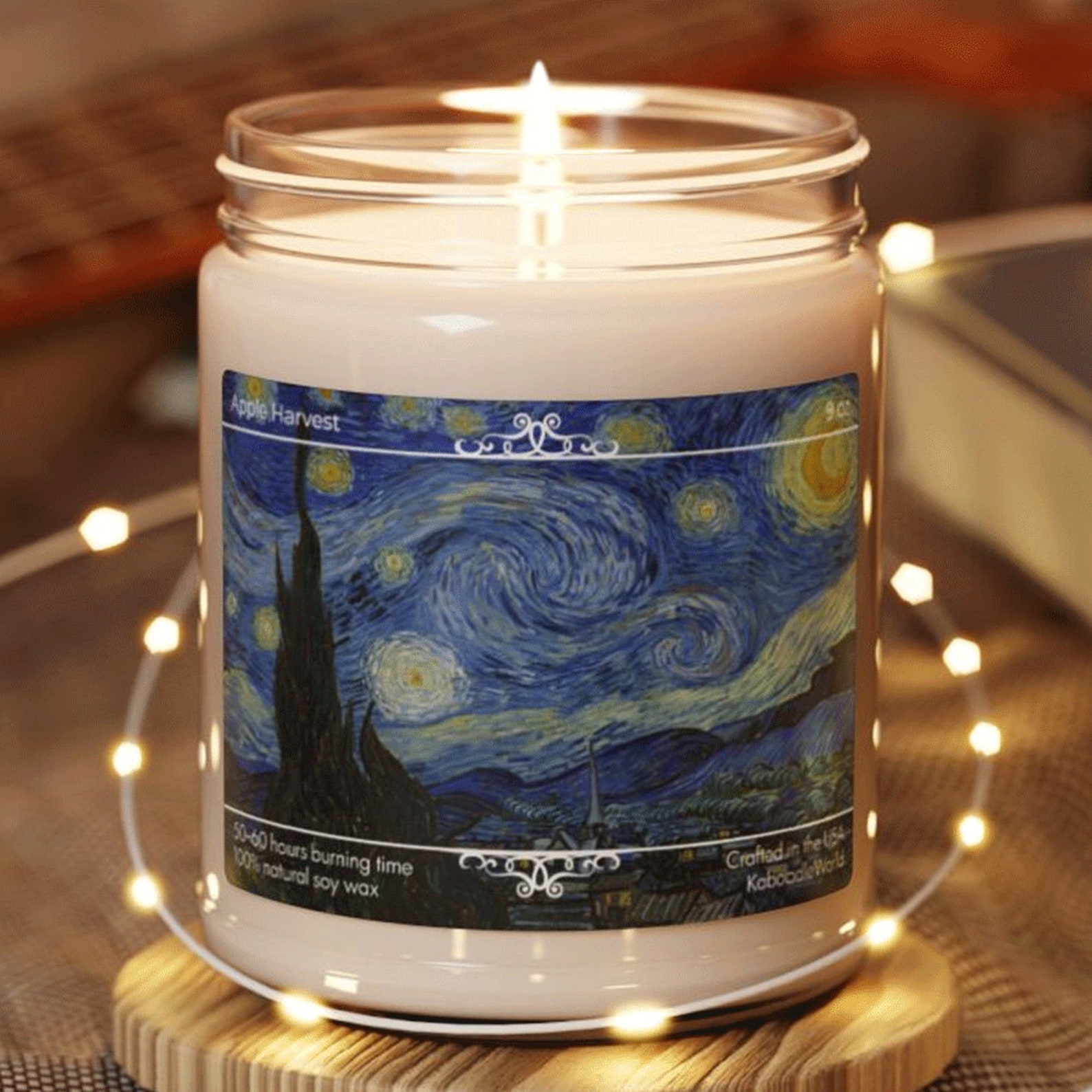 Starry Night Van Gogh Scented Candle Art Lover Gift Home Decor Unique ...