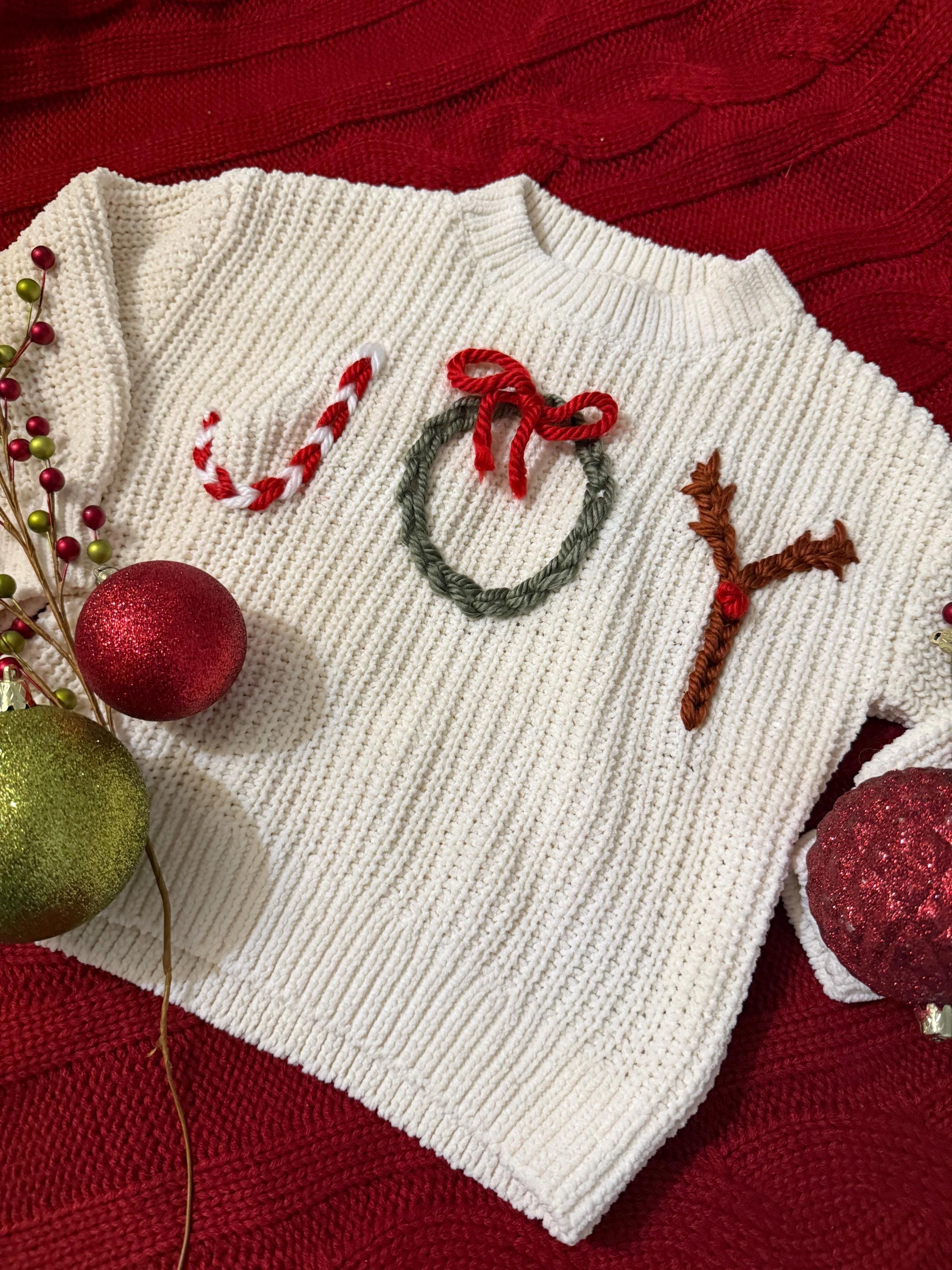Hand Embroidered Christmas Sweater, Hand Made Christmas Sweater ...