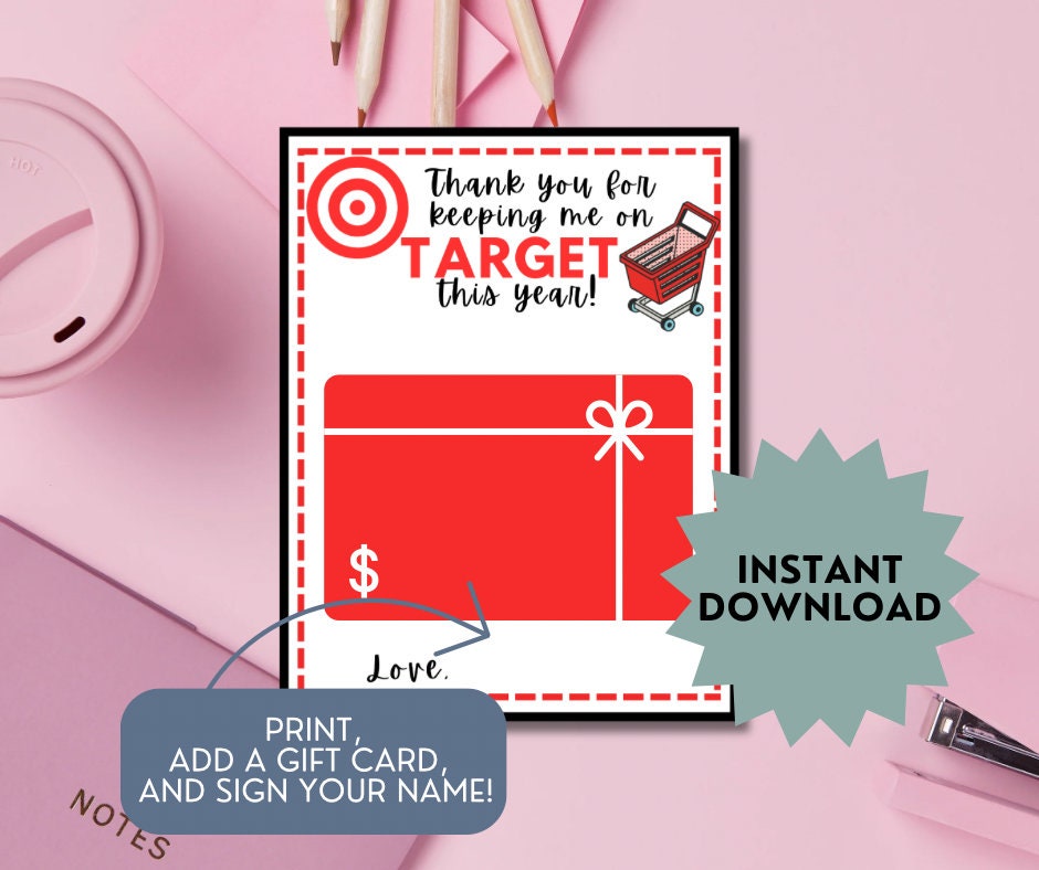 Teacher Appreciation Gift Card, Teacher Gift Card Target, Target Gift ...