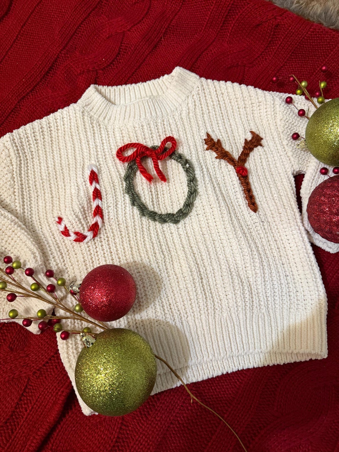 Hand Embroidered Christmas Sweater, Hand Made Christmas Sweater ...