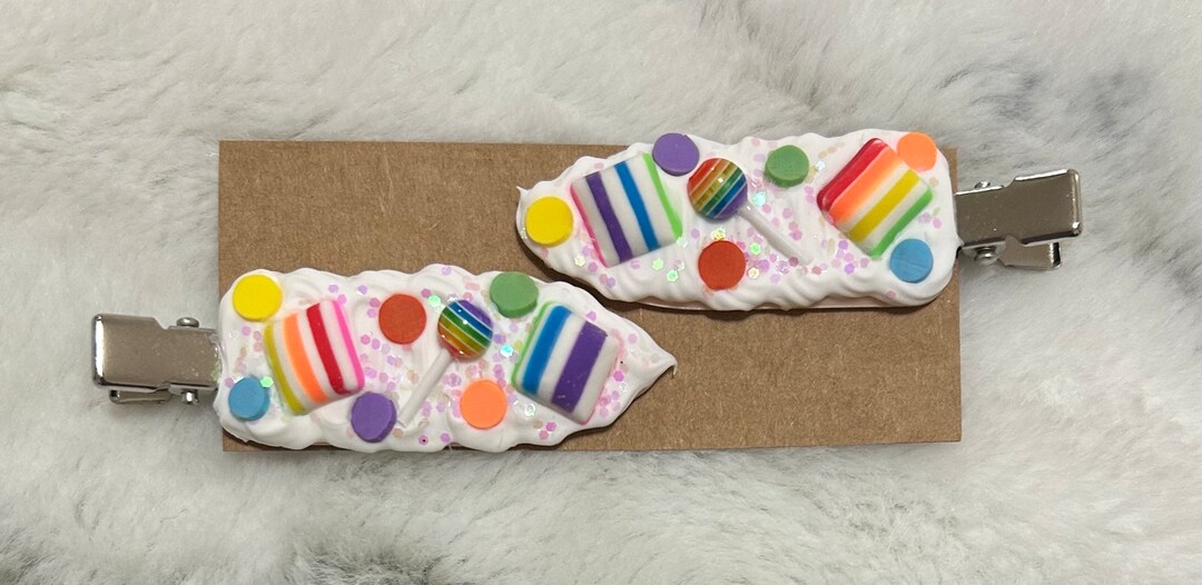 Girl Barrettes Candy Theme - Etsy