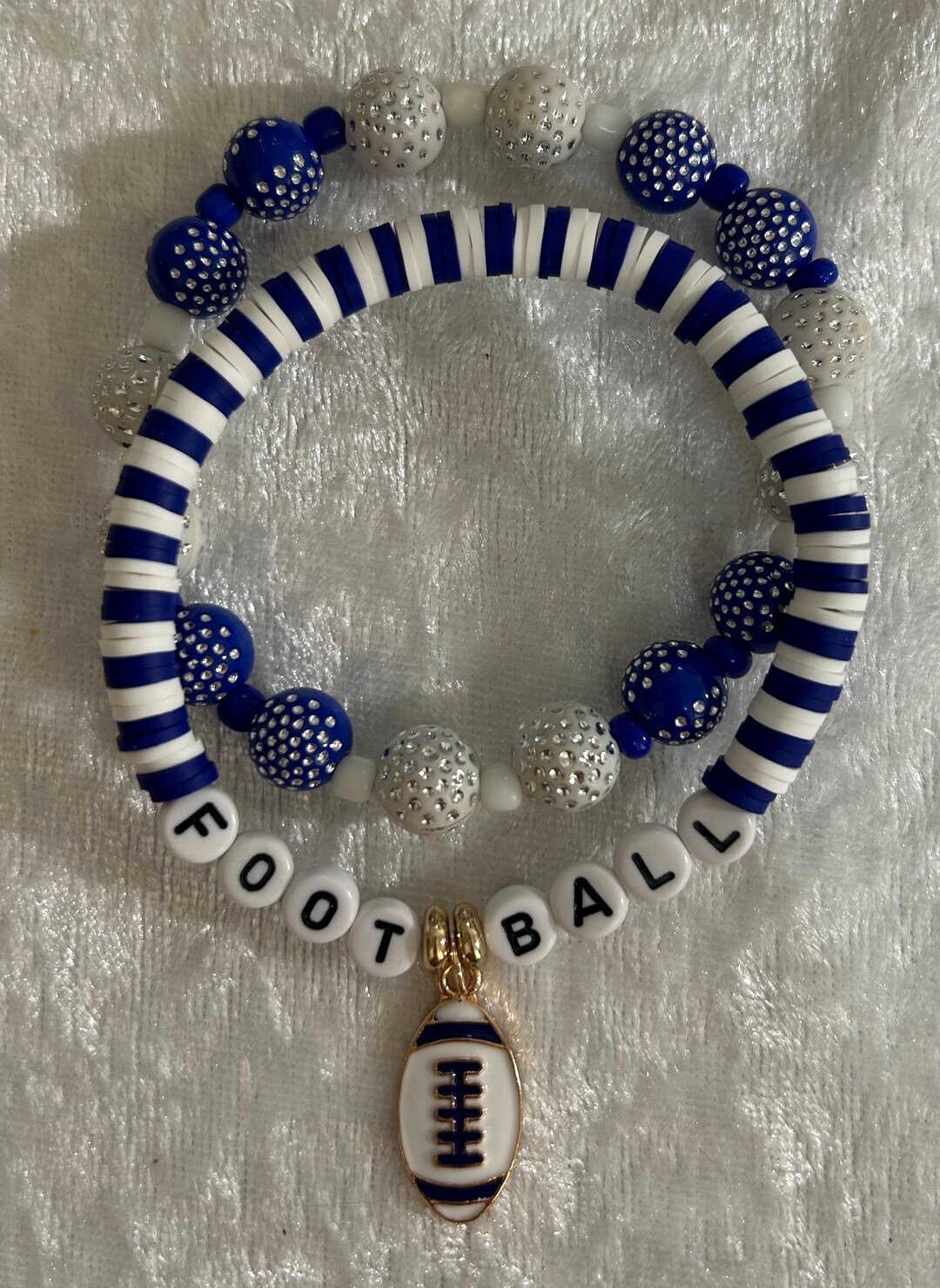 Football Stackable Bracelets, Friendship Bracelets, Team Bracelets ...
