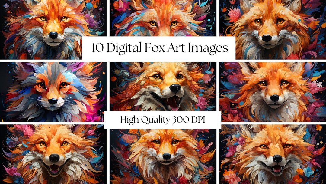 Fox Art Digital Download 3D Abstract Fox Digital Image Colorful Fox ... Fox Art Digital Download 3D Abstract Fox Digital Image Colorful Fox ...