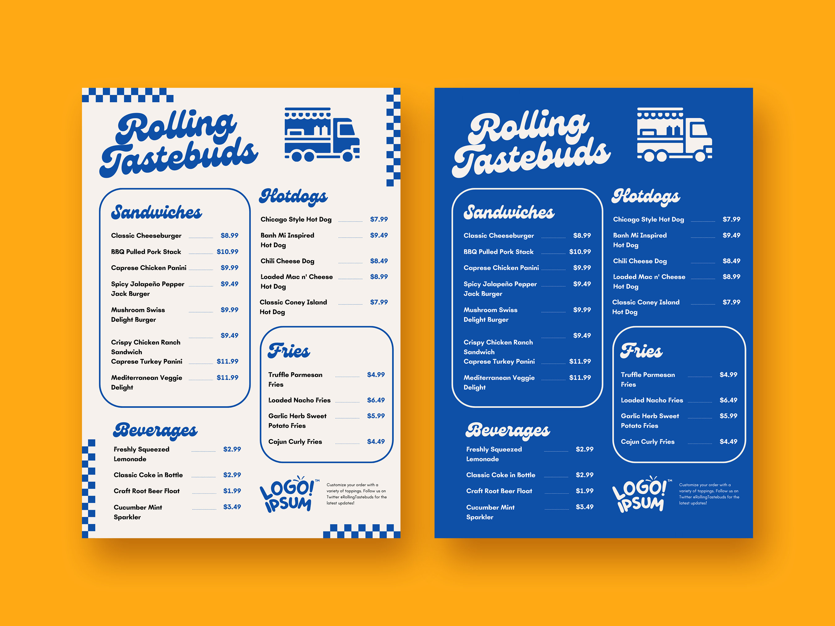 Retro Food Menu Canva Editable Food Menu A4 Food Truck Menu - Etsy UK