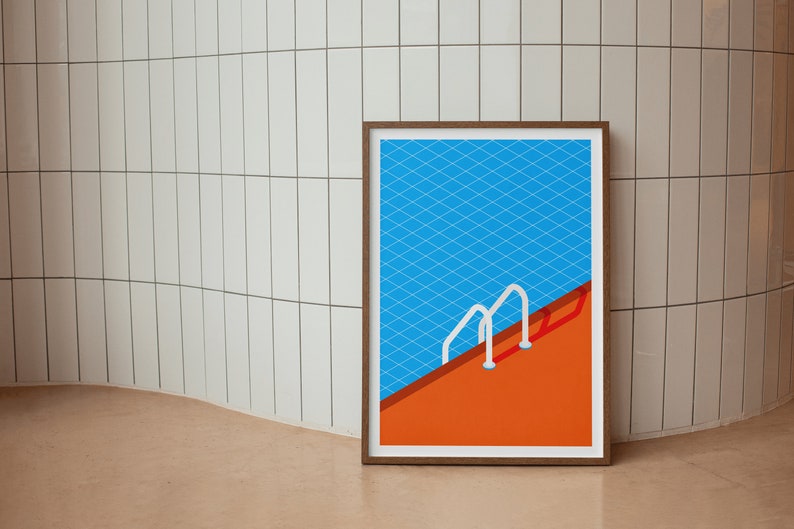 Swimming Pool Poster Modern Art Print - Etsy