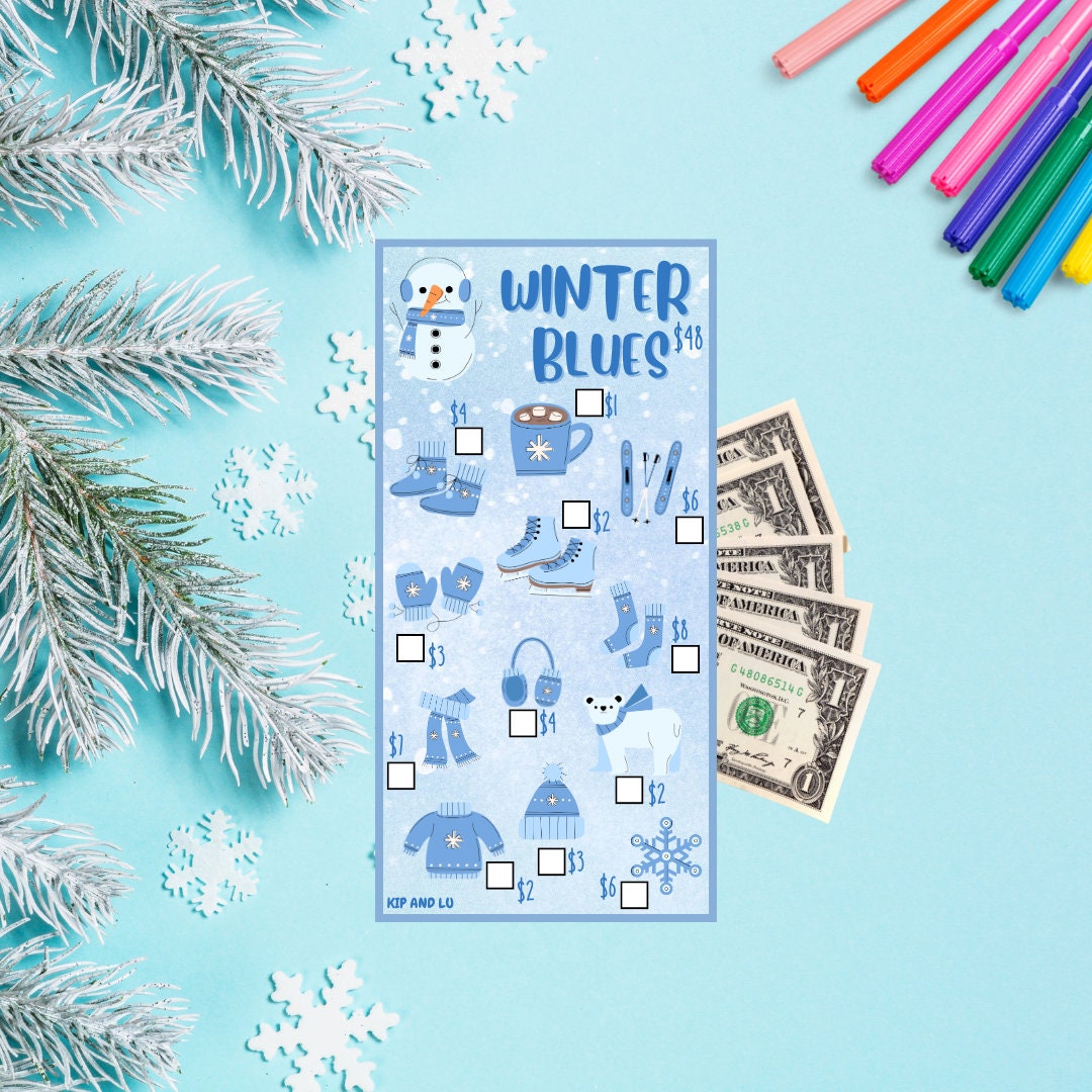 MINI SAVINGS CHALLENGE, Winter Blues Mini Savings Challenge, Blue ...