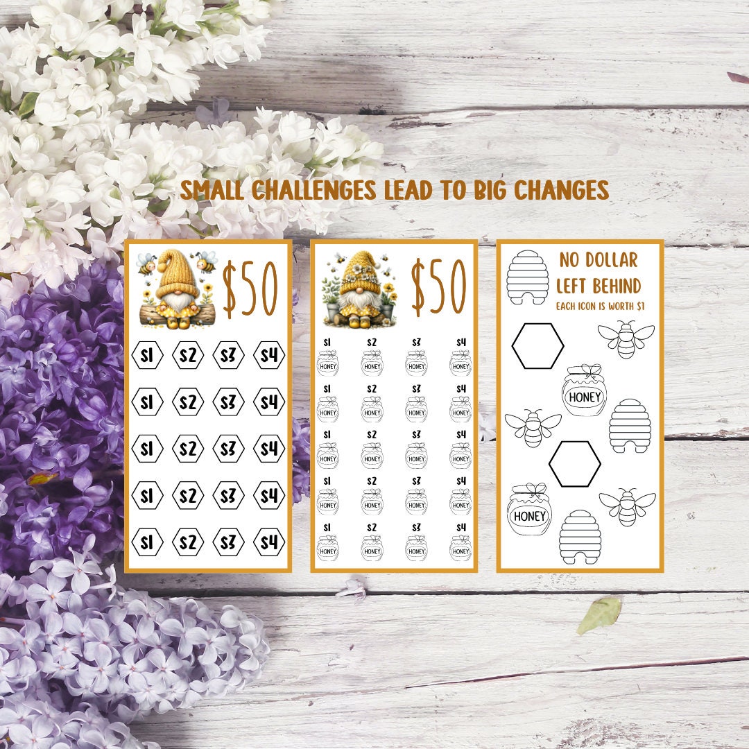 LOW BUDGET CHALLENGE, Bee Gnome Small Challenges Savings Bundle, Bee ...