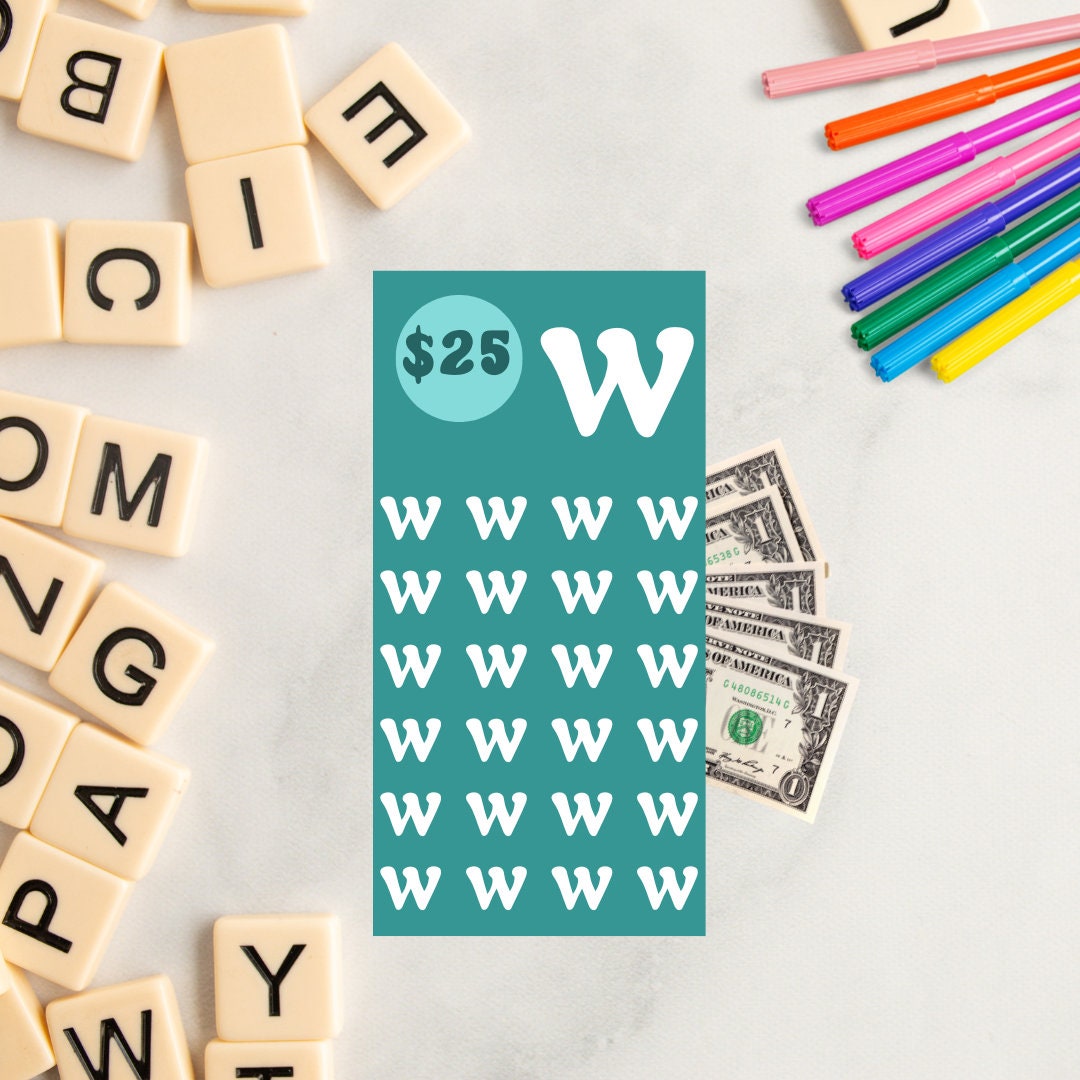 ALPHABET SAVINGS CHALLENGE, Alpha Challenge Letter W, Letter Challenge ...