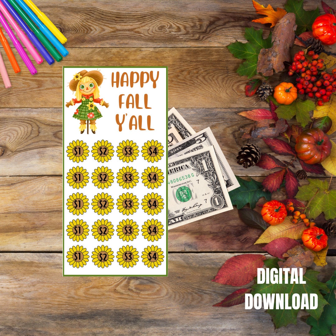 MINI SAVINGS CHALLENGE, Happy Fall Y'all Savings Challenge, Fall ...