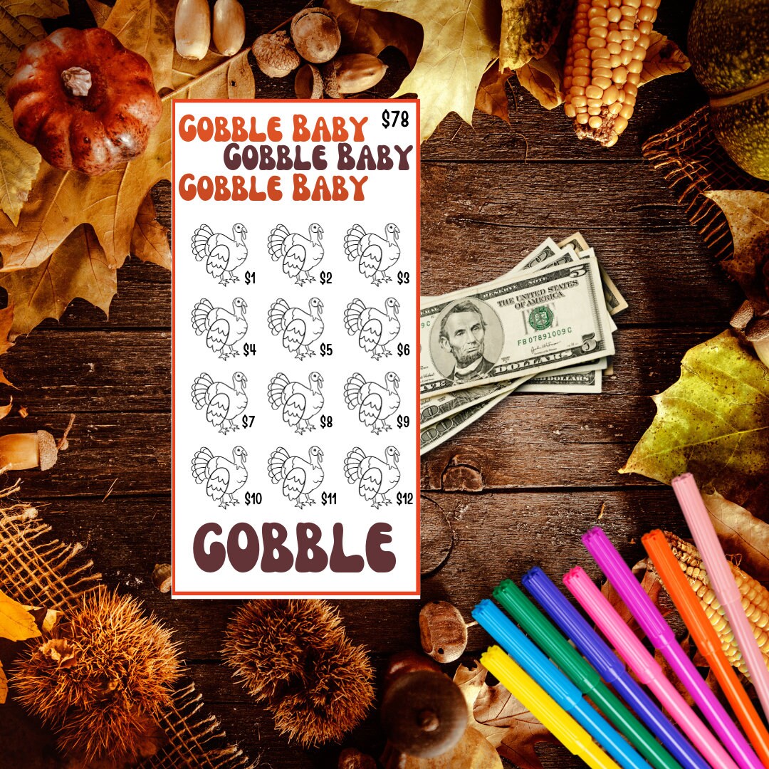 MNI SAVINGS CHALLENGE, Gobble Baby Savings Challenge, Thanksgiving ...