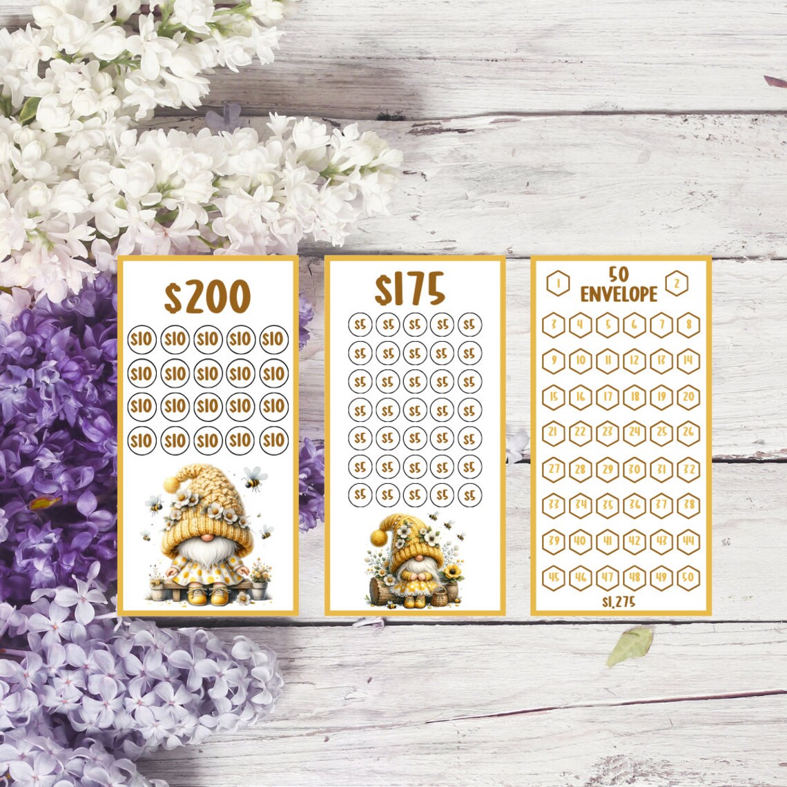50 ENVELOPE CHALLENGE, Bee Gnome 50 Envelope Challenge, Bee Challenge ...