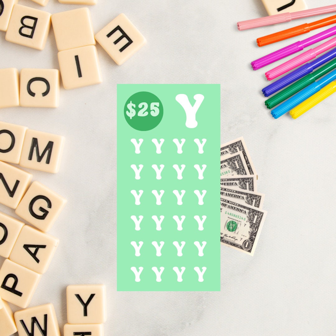 ALPHABET SAVINGS CHALLENGE, Alpha Challenge Letter Y, Letter Challenge ...