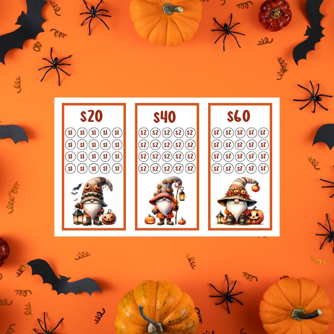 50 ENVELOPES CHALLENGE, Spooky Gnomes 50 Envelopes Challenge, Halloween ...