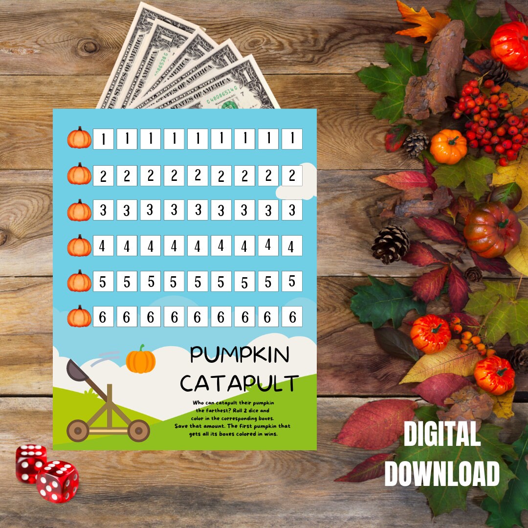 FALL SAVINGS CHALLENGE, Pumpkin Catapult Savings Challenge, Dice Roll ...