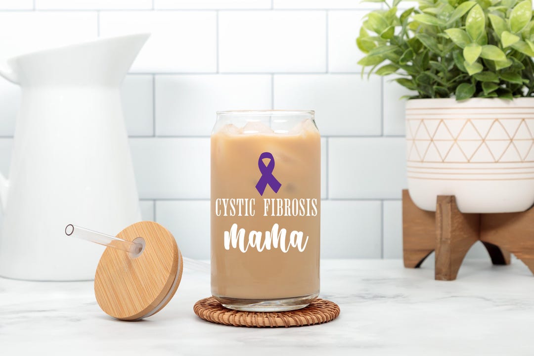 Cystic Fibrosis Mama Iced Coffee Glass, Cystic Fibrosis Gifts, CF Gifts ...