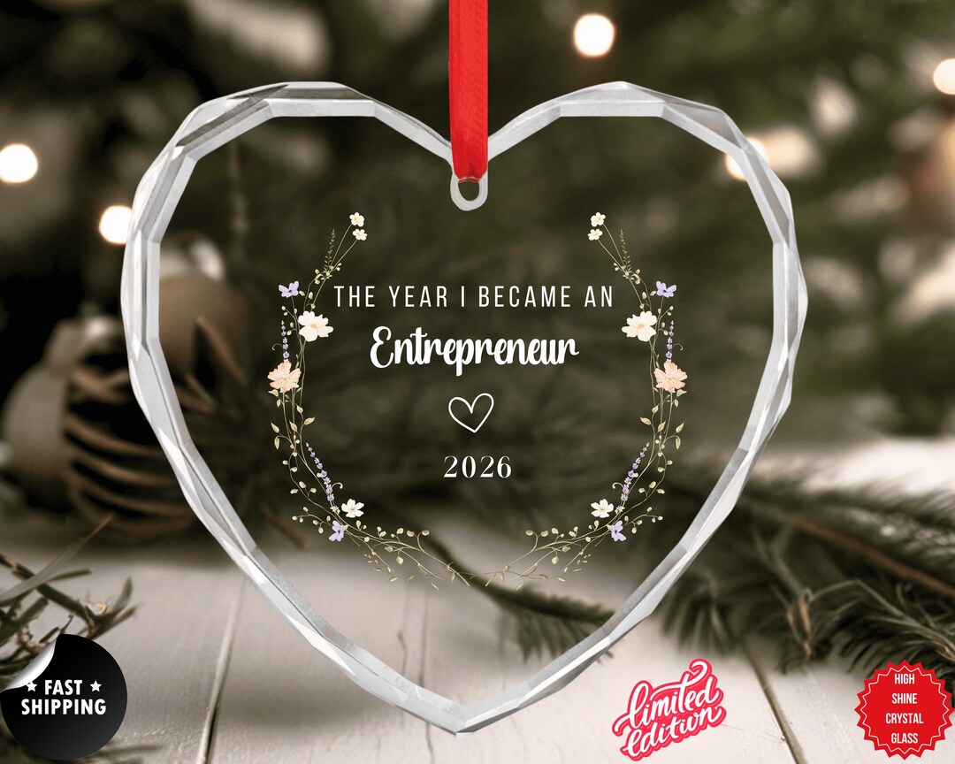 Entrepreneur Gift 2026, New Business Owner Crystal Ornament, First Year ...