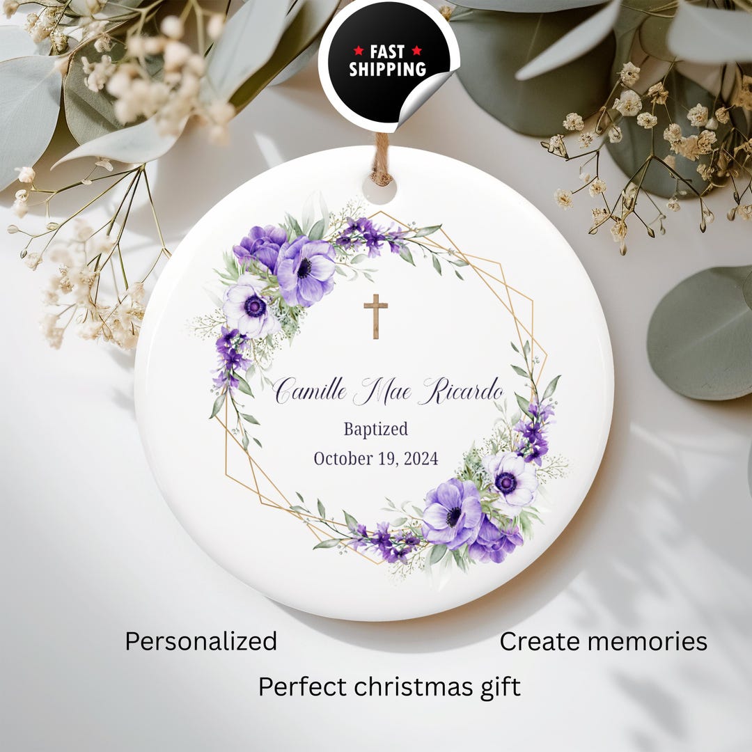 Décoration de baptême personnalisée en céramique, cadeau pour filleule ...