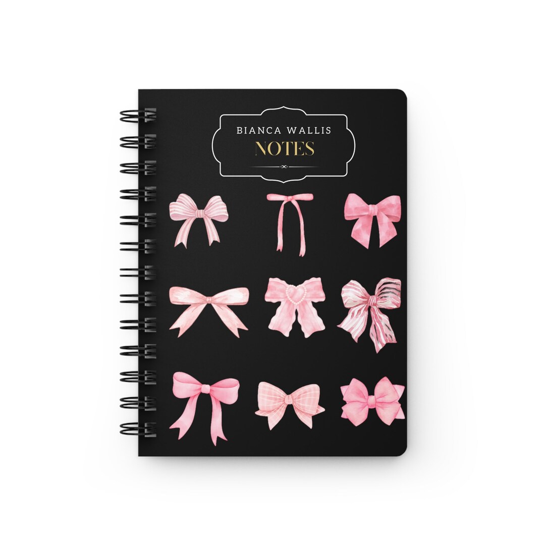 Pink Ribbon, Personalised Spiral Notebook, Name Spiral Diary ...