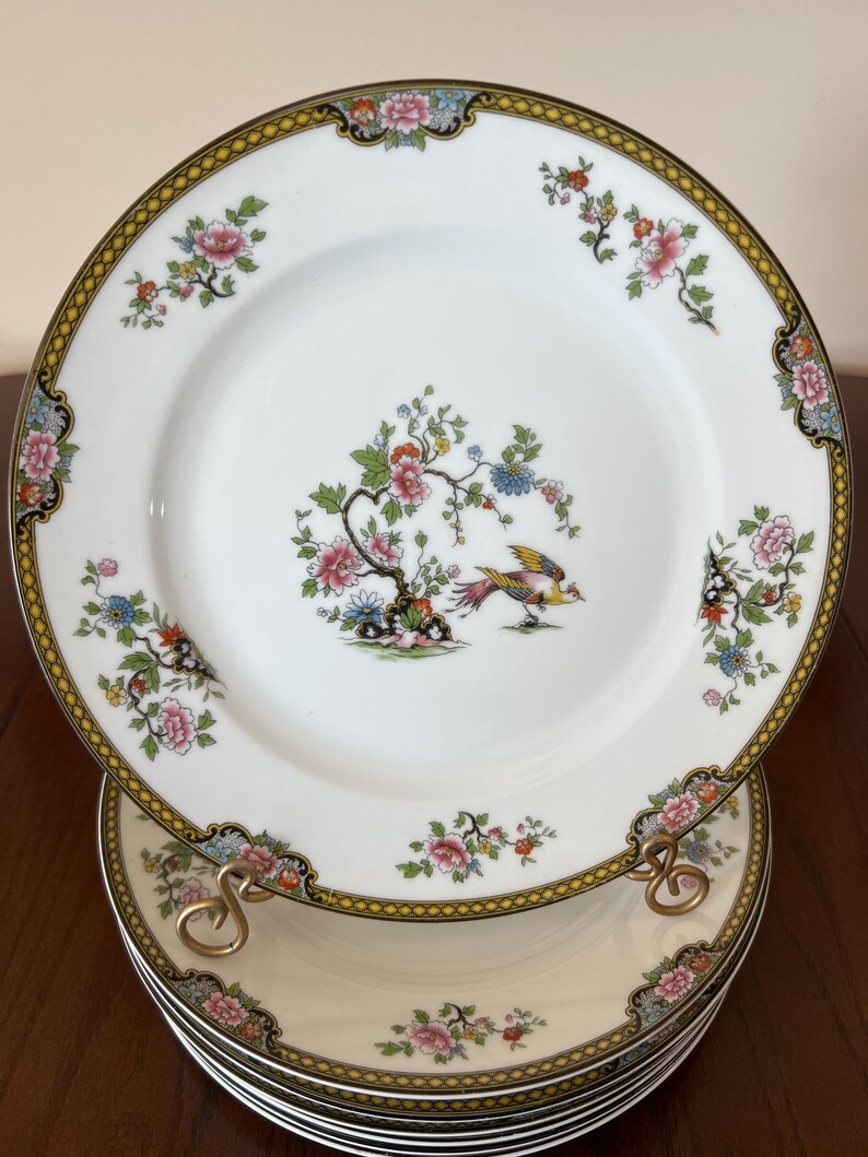 Antique Noritake Pheasant Dinner Plates Lot of 7 Scenic Export 1920s ...