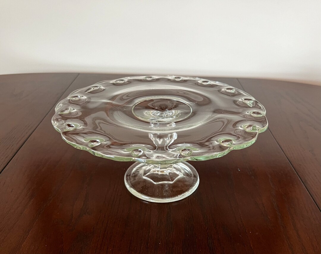 10.75 Indiana Glass Round Cake Stand Teardrop Clear - Etsy