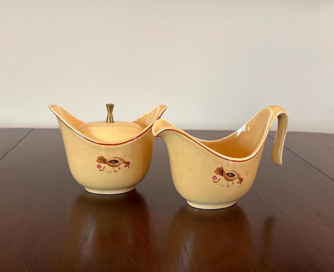 Harmony House China - Honey Hen - Sugar Bowl W/ Lid & Creamer- 8oz ...