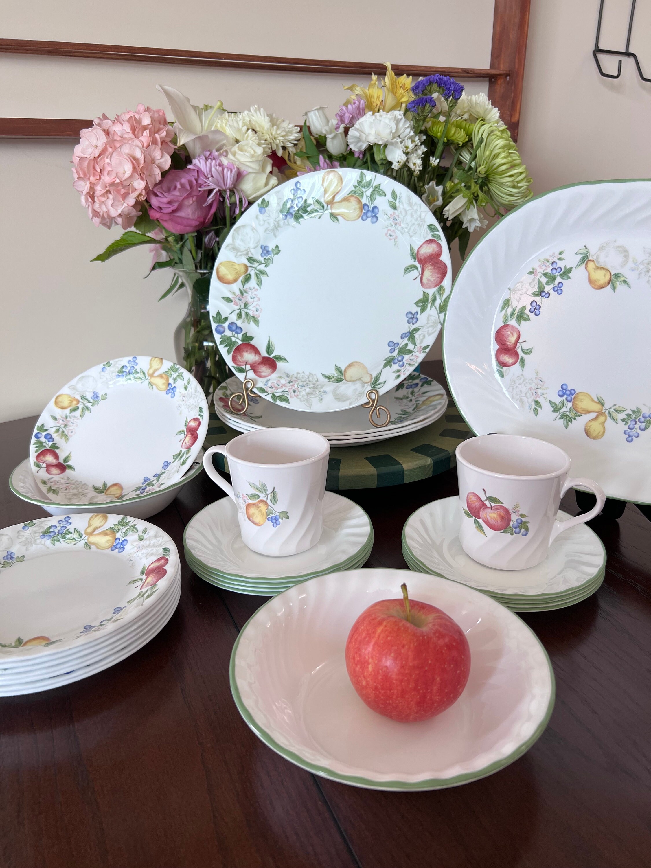 Corelle Corning Chutney Plates, Bowls, Cups, Saucers, Platter Vintage ...