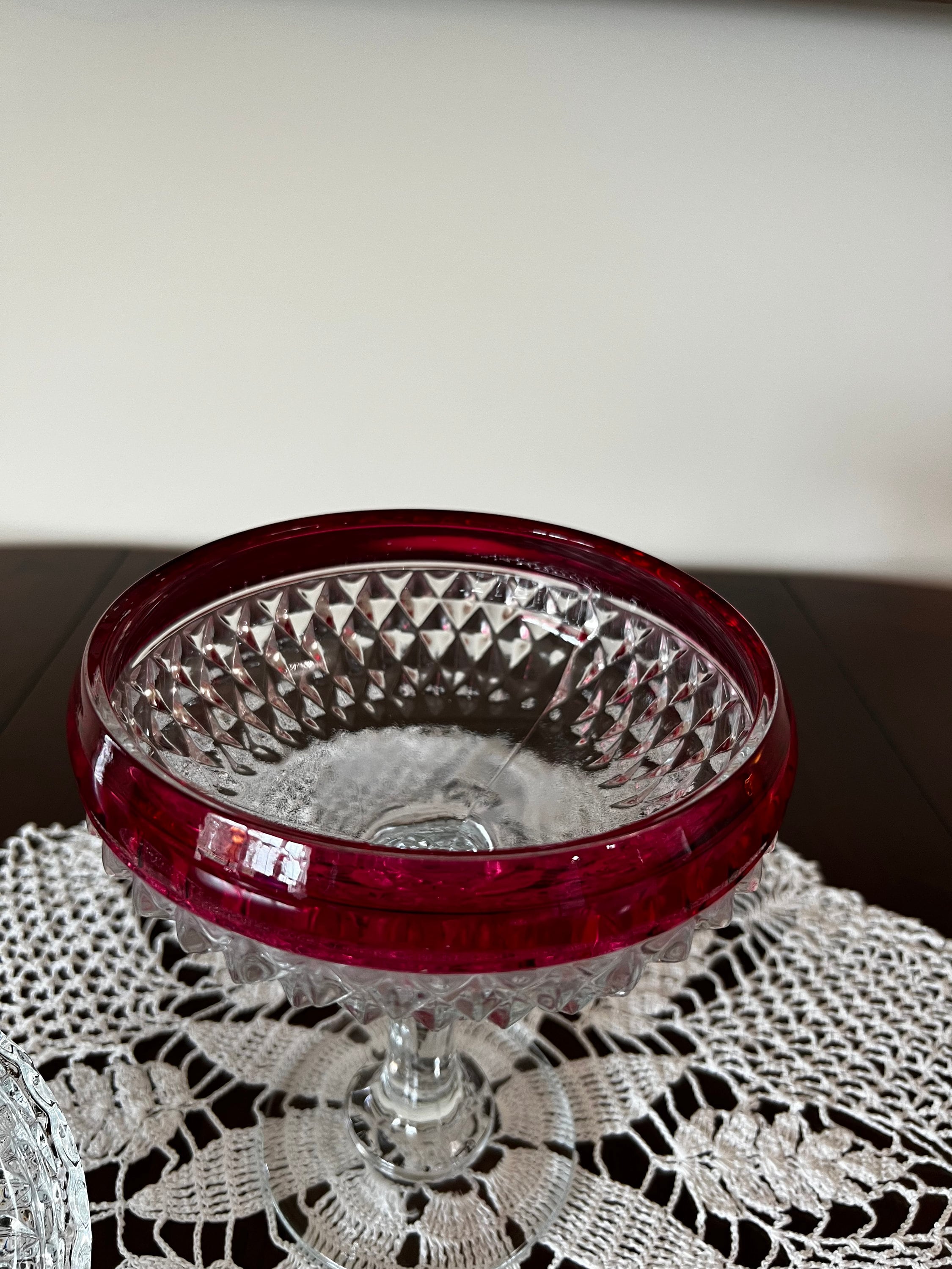 Vintage Kings Crown Rubycandy Dish With Lid Indiana Glass - Etsy