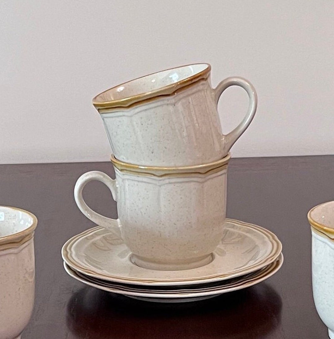 Crown Manor - Coffee Cups and Saucers - Japan Stonewear - Vintage ...