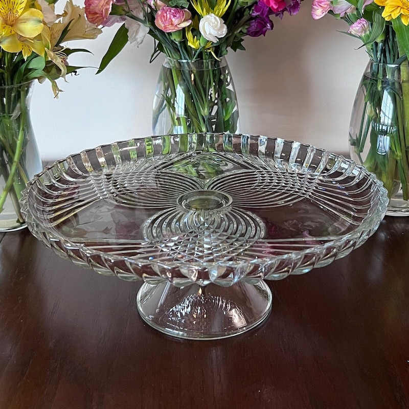 Glass Cake Stand - Etsy