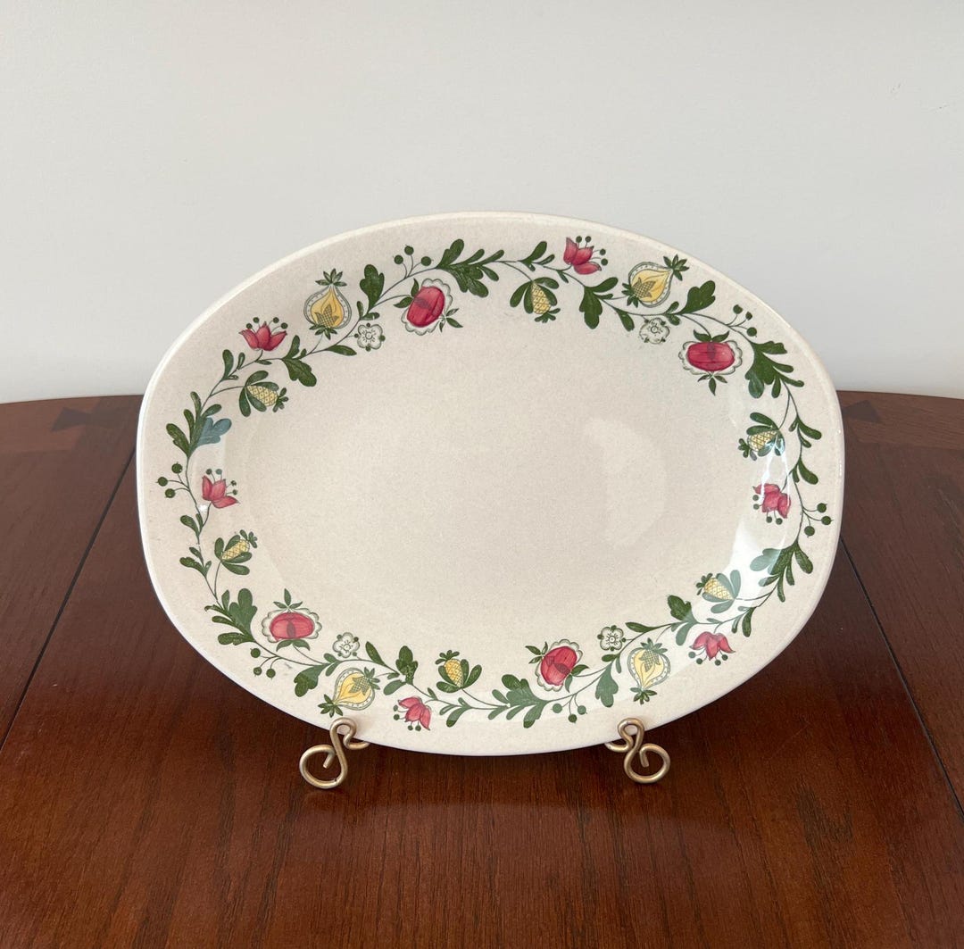 Johnson Brothers - Gretchen Green - 12" Oval Serving Platter - Made in ...