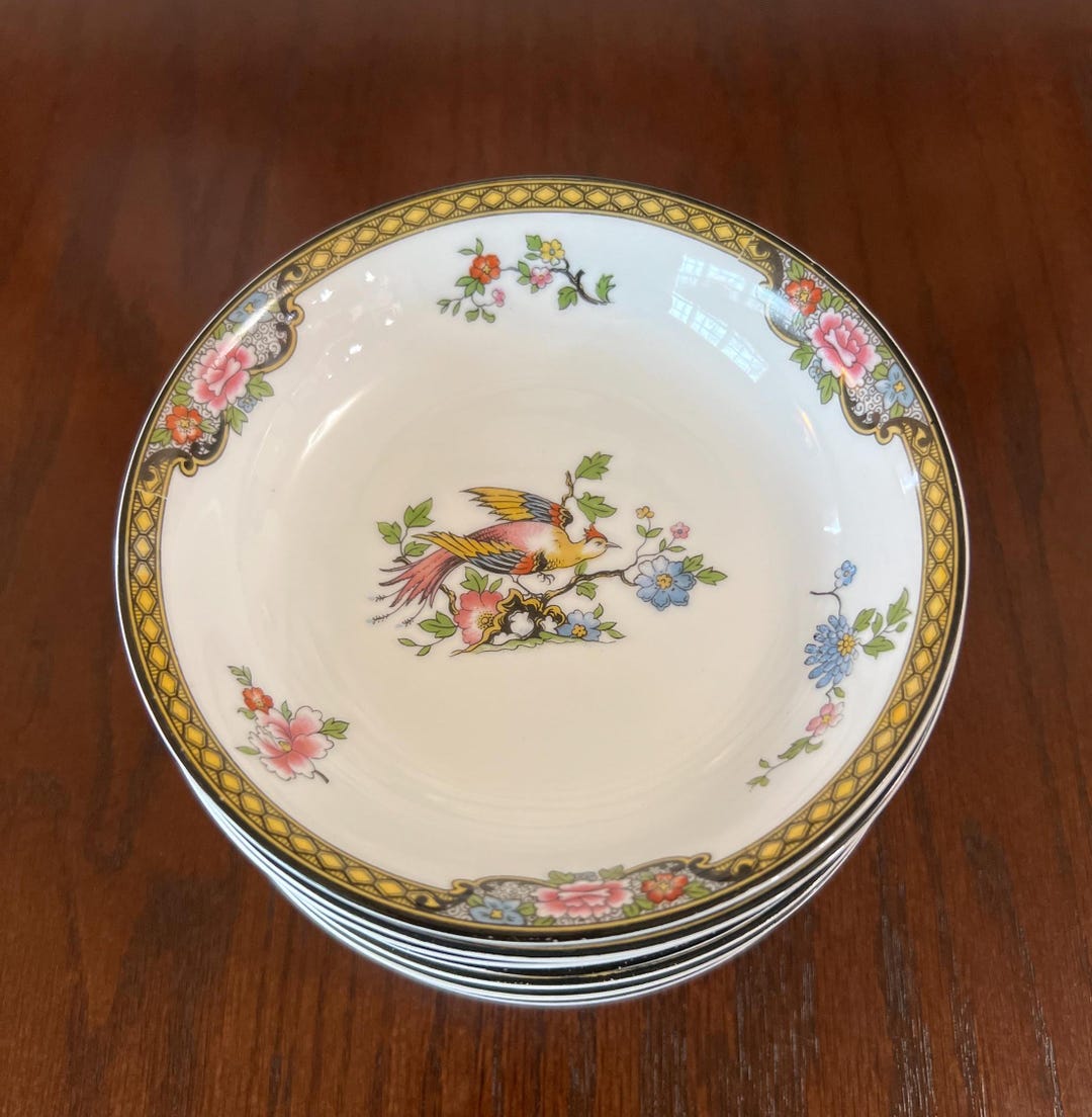 Antique Noritake Pheasant Fruit Bowls Set of 9 Dessert Dishes 1920s ...