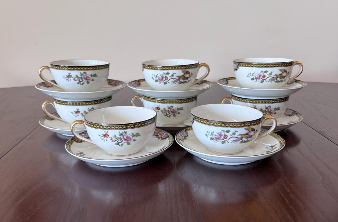 Antique Noritake Pheasant Cup and Saucer Sets (lot of 8) | Decor ...