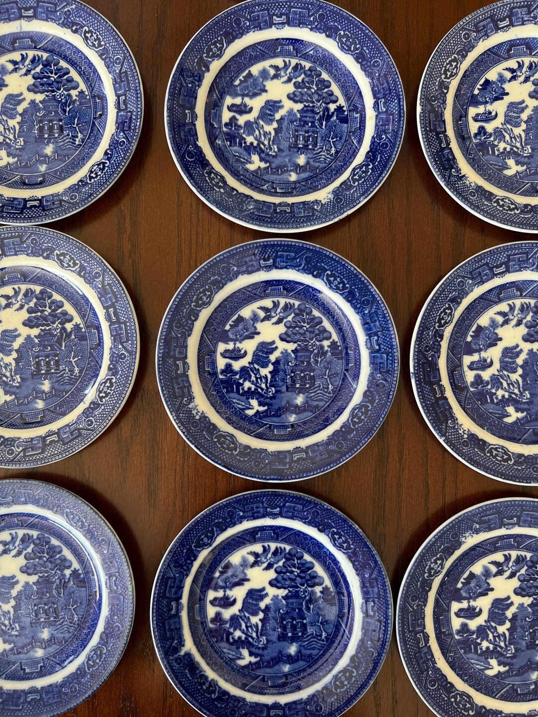 Allertons Blue Willow Bread and Butter Plates 5 7/8 Lot of 10 Antique ...
